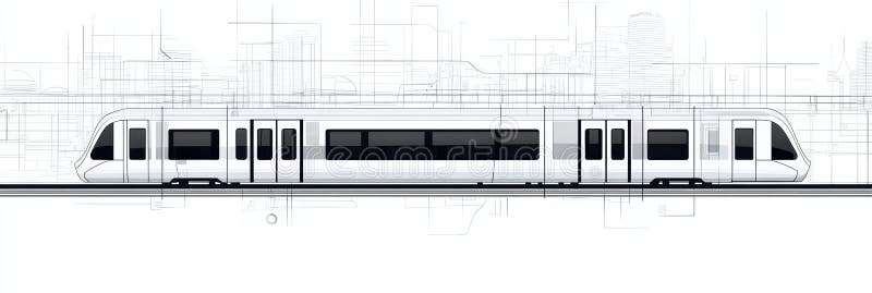 Subway Train Design with Metro Map Showcasing Underground Public ...