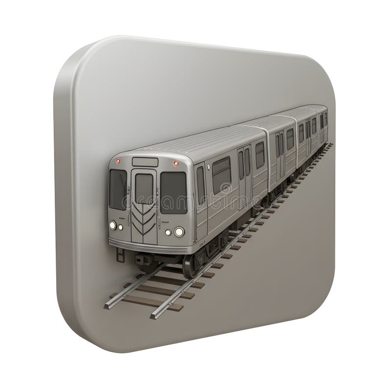Subway Train Icon Design 3D Model City Transportation Commuter Rail ...