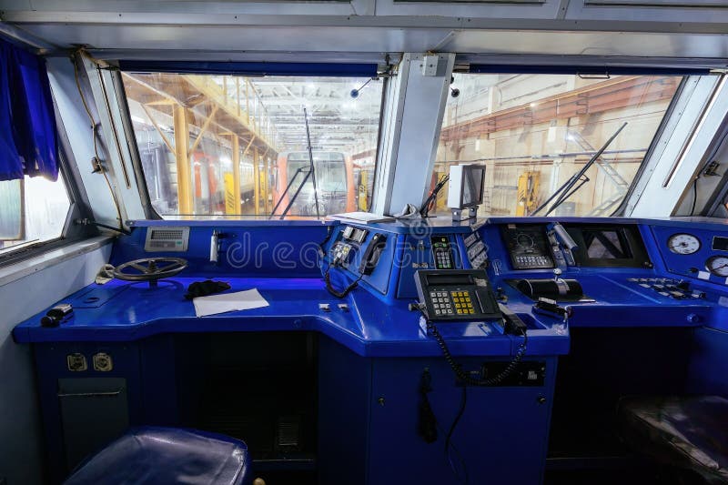 Subway Train Interior. Driver Dashboard Stock Photo - Image of operator ...