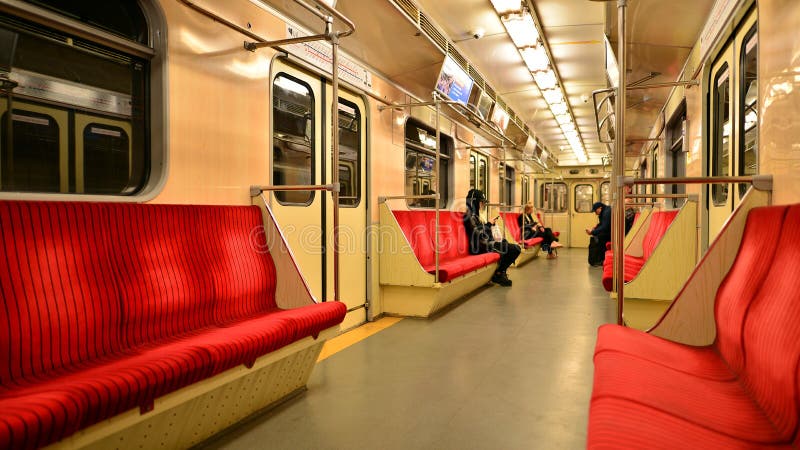 Subway Train Interior. the First Line of the Warsaw Metro Editorial ...
