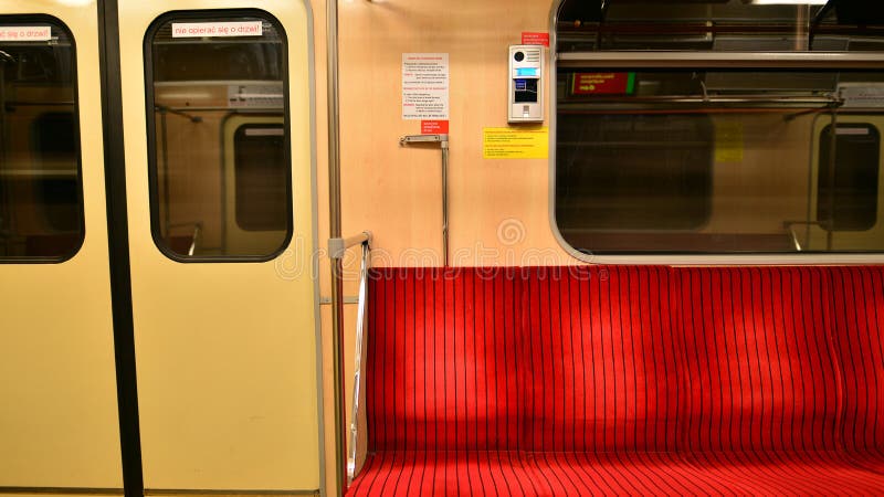 Subway Train Interior. the First Line of the Warsaw Metro Editorial ...