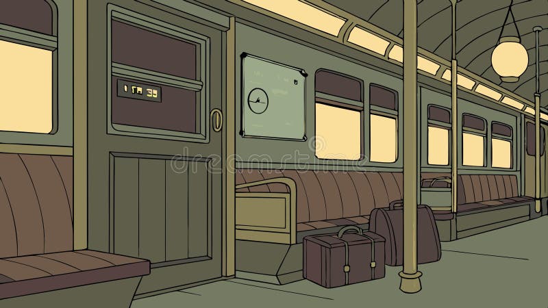 Subway Train Interior with Seats, Urban Transport Vector Design ...