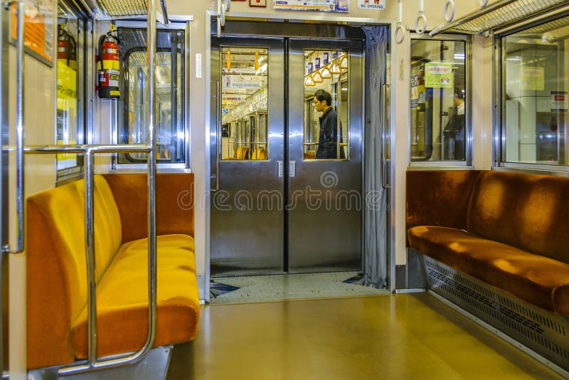 Half Entry Subway Train Interior, Tokyo, Japan Editorial Stock Image ...