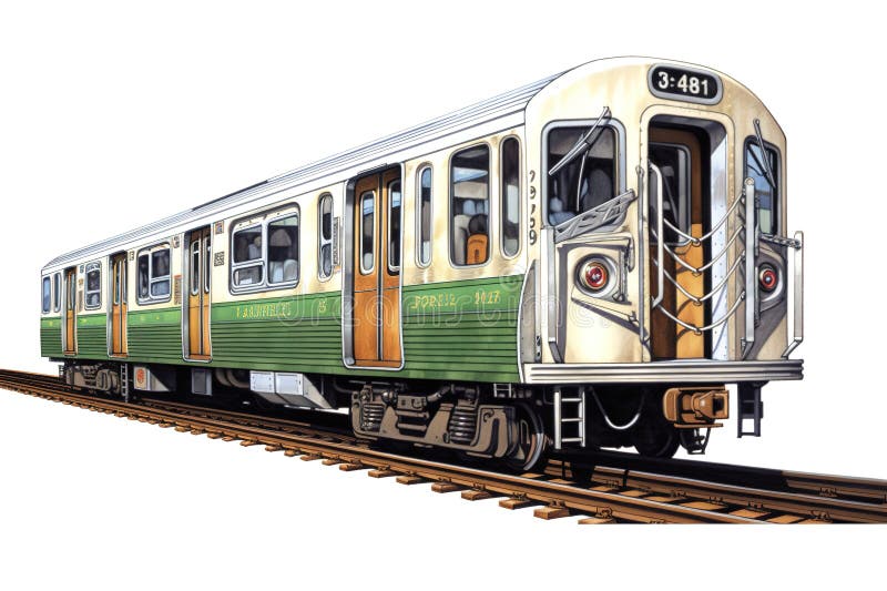 Subway Train Isolated on White Background. Generated by AI Stock ...