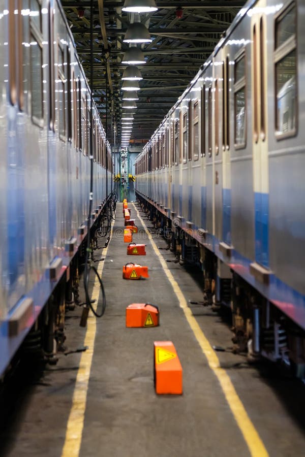 Subway train metro depot stock image. Image of metropolitan - 185553009