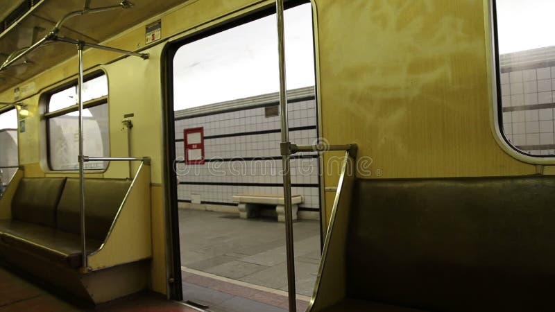 Metro Underground. Teen Girl a Sitting in the Subway with People Back ...