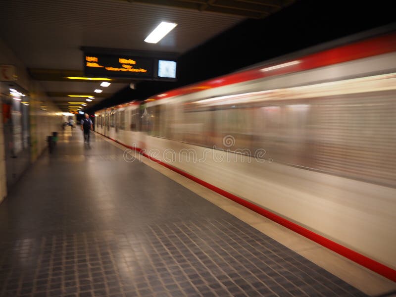 Subway Train in Motion in Dortmund, Germany Stock Image - Image of ...