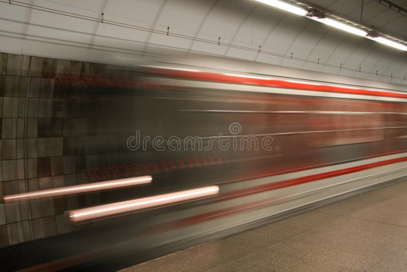 Subway train in move stock photo. Image of subway, train - 7224812