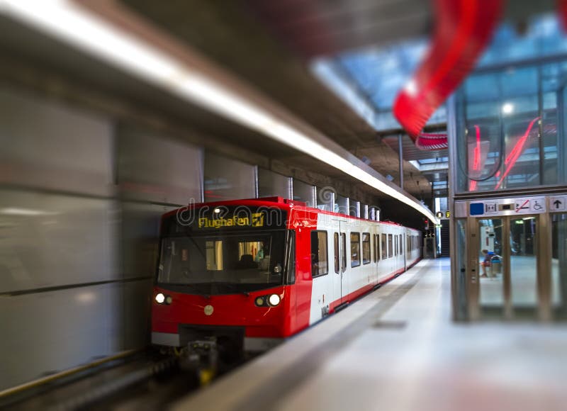 Subway train in Nuremberg stock image. Image of rail - 66888013