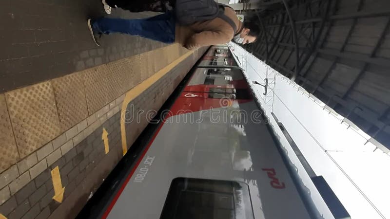 Subway Train with People Inside Moving Fast, View from Metro Station ...