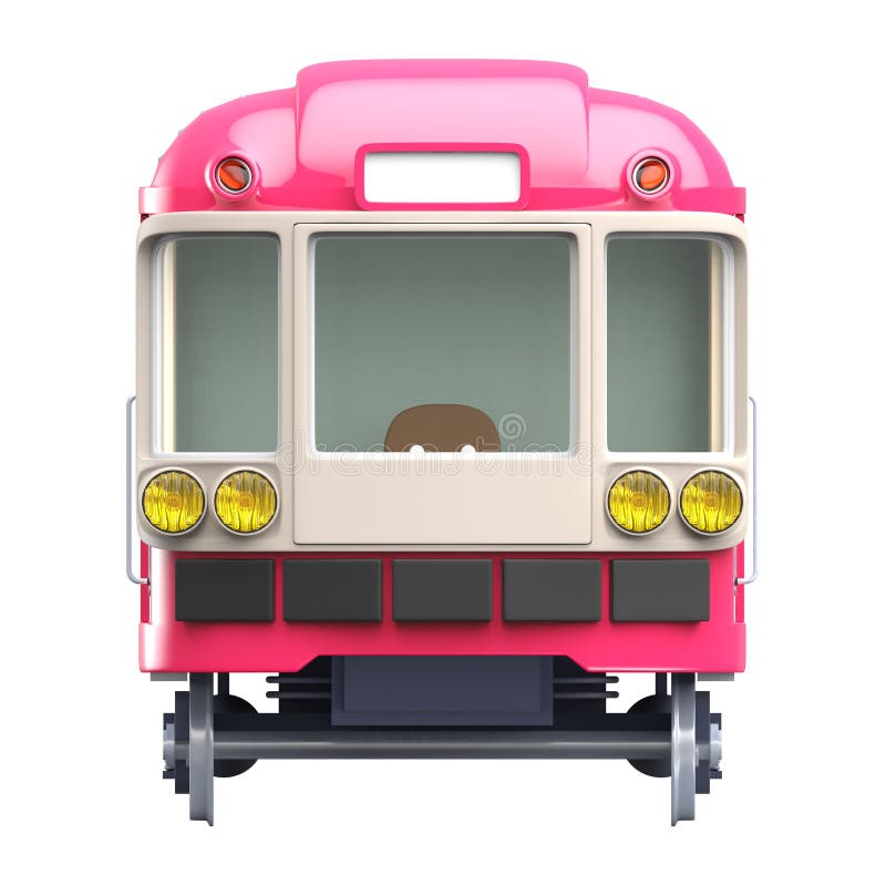 Subway train pink front stock illustration. Illustration of front ...