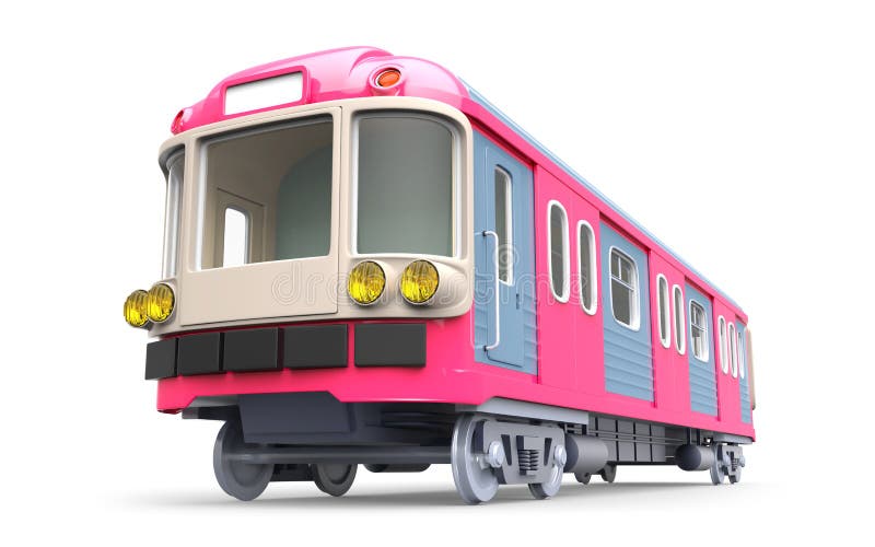 Subway train pink stock illustration. Illustration of metro - 91925514