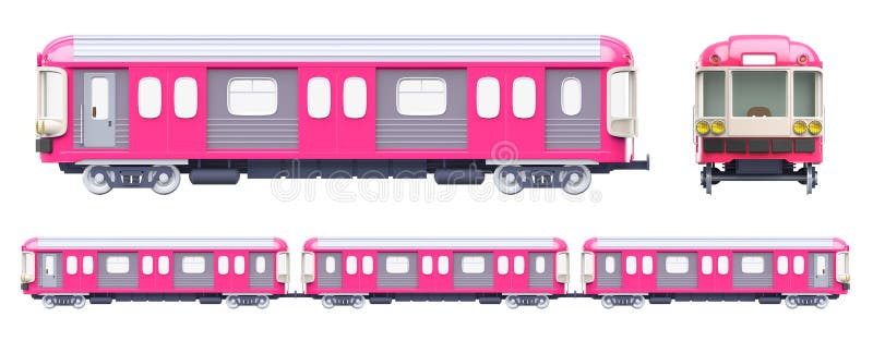 Subway train pink side stock illustration. Illustration of icon - 91925440