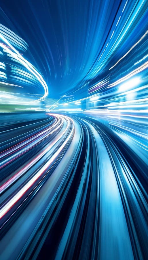 Subway Train Speeding in Underground Tunnel, Creating Motion Blur ...