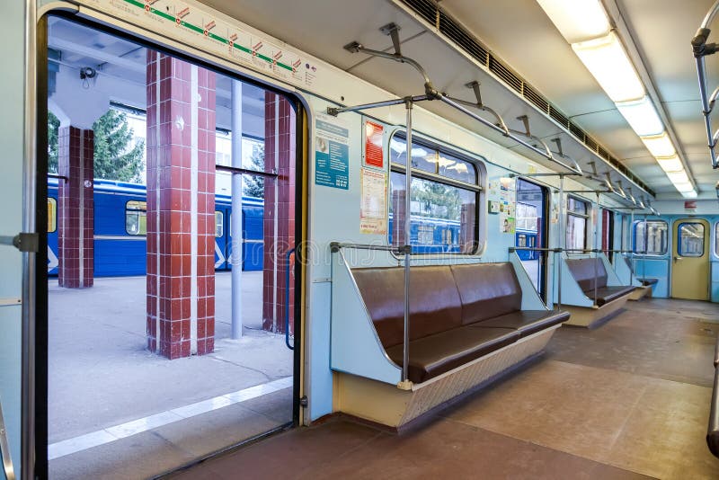 Subway Train Stand on the Station Editorial Photography - Image of ...