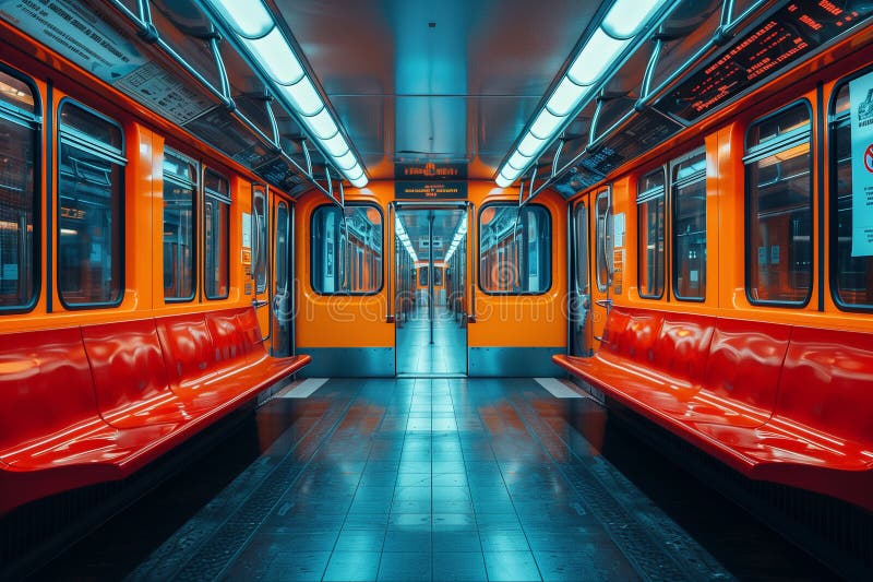 A Subway Train Standing in a Station with Its Doors Open, Ready for ...