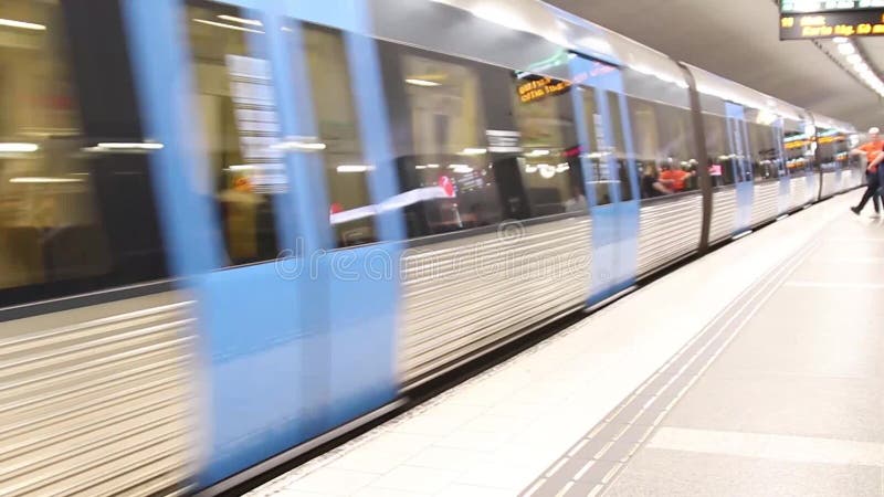 Subway Train at the Station. Windows of Subway Train Passing Fast at ...