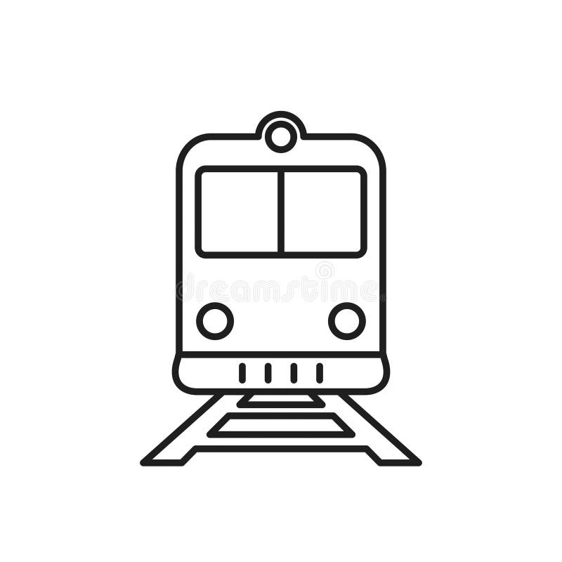 Subway, Train or Tram Outline Icon. Vector Isolated Transportation ...