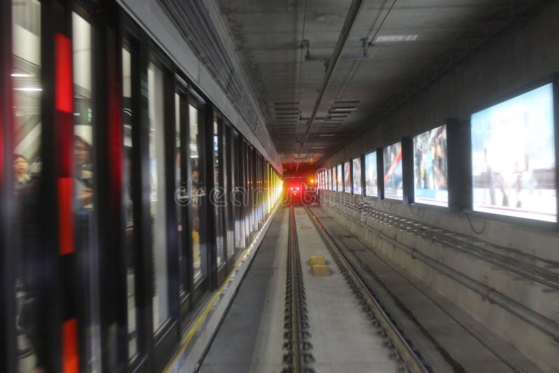 Subway Tunnel.with the Front View Editorial Photography - Image of rail ...