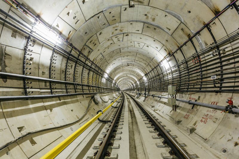 Subway tunnel stock image. Image of city, carriage, rails - 65279797