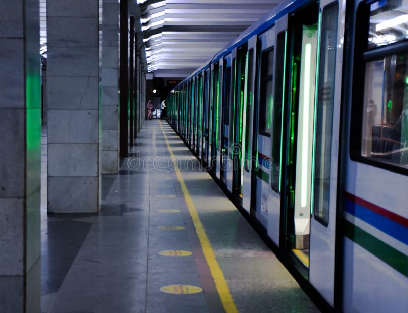 Subway under the city. editorial image. Image of architecture - 244605035