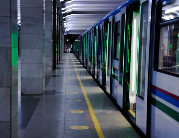 Subway under the city. editorial image. Image of architecture - 244605035