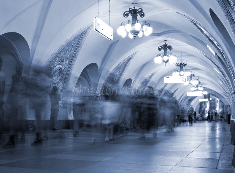 Subway. Underground Station Stock Image - Image of business, silhouette ...