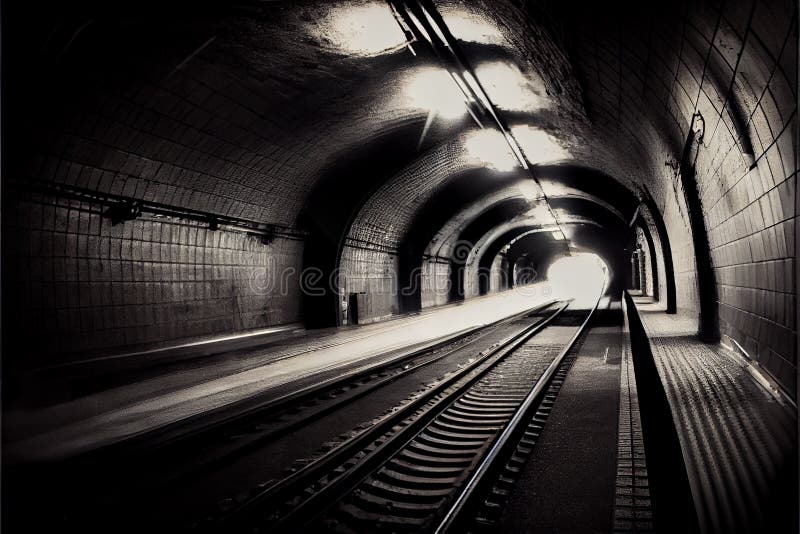 Subway Underground, Train in Motion Stock Image - Image of industry ...