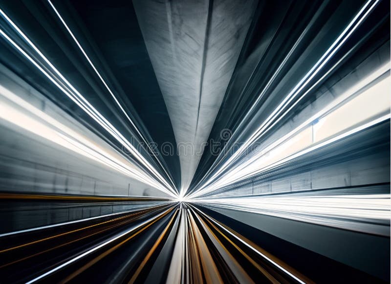 Subway Underground Train Tunnel with Blurred Light Tracks - Ai ...