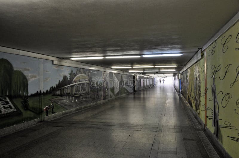 Subway underpass editorial photo. Image of glass, czech - 44842671