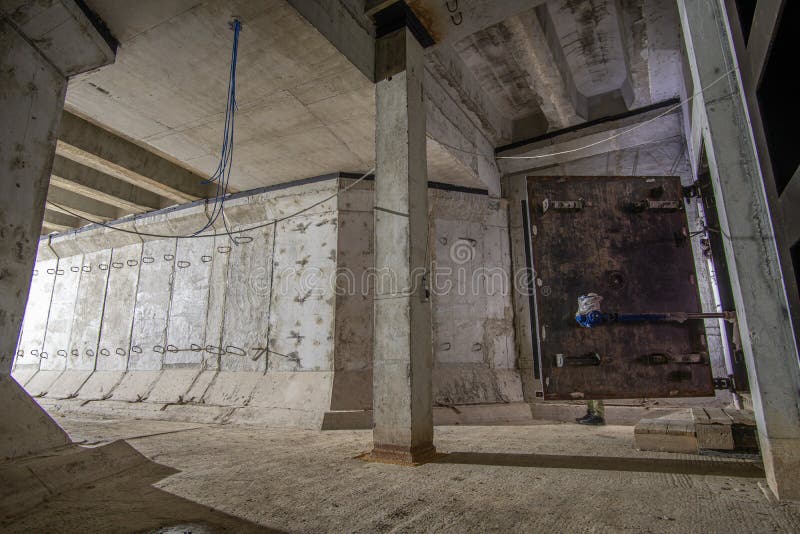 Subway Ventilation Chamber with Open Airtight Gates Stock Image - Image ...