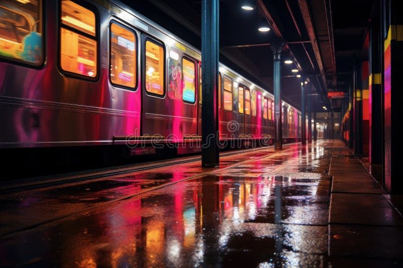 Subway View in Cinematic Lighting Stock Image - Image of rock, urban ...