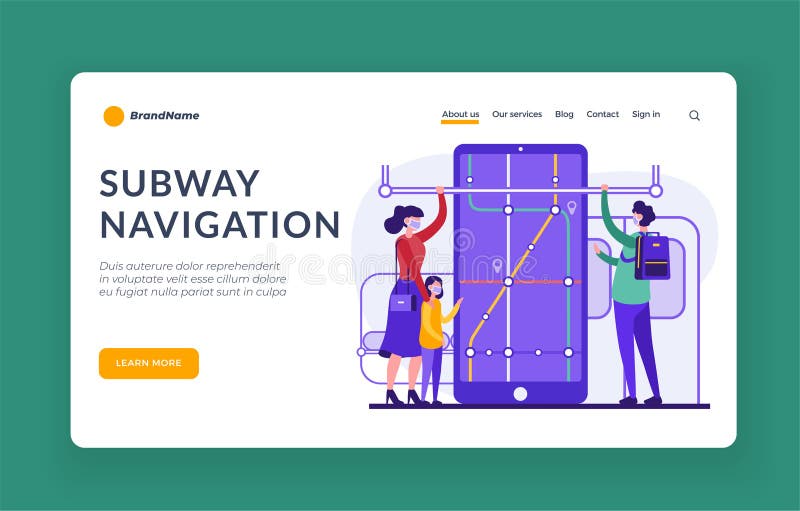 Subway Web Navigation. Scheme of Underground Stations and Stops in ...