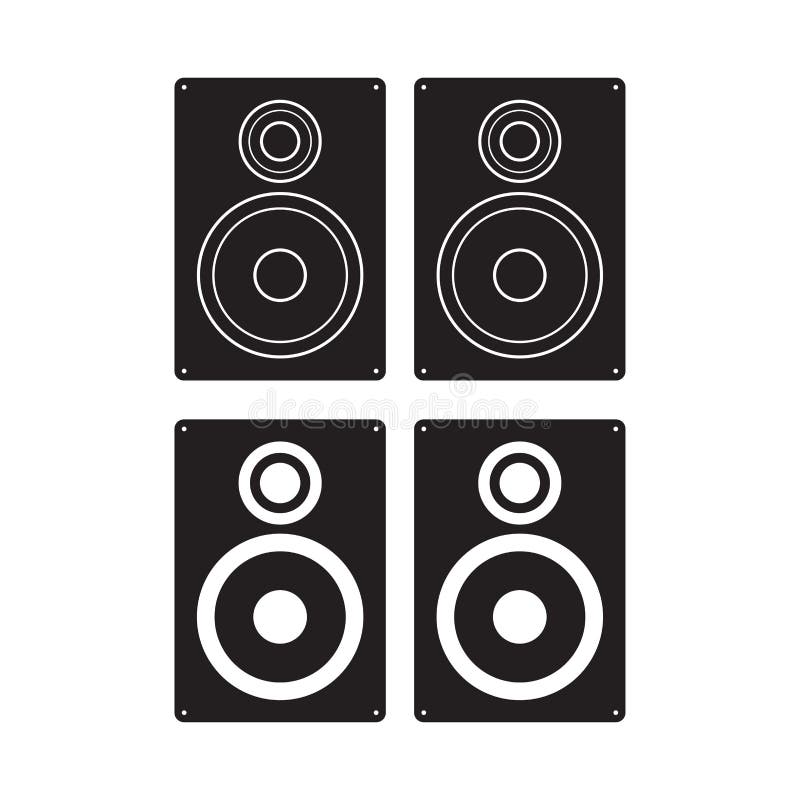 Subwoofer Icon Vector Illustration. Loudspeaker Box Flat Sign Stock ...