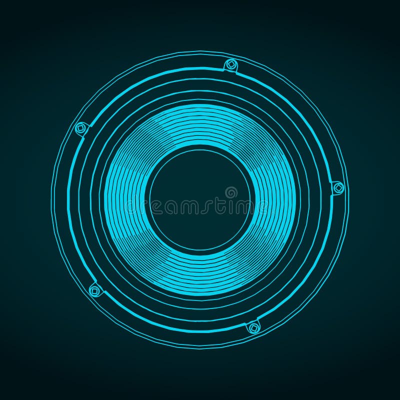 Subwoofer Speaker Blueprint Stock Vector - Illustration of electronic ...