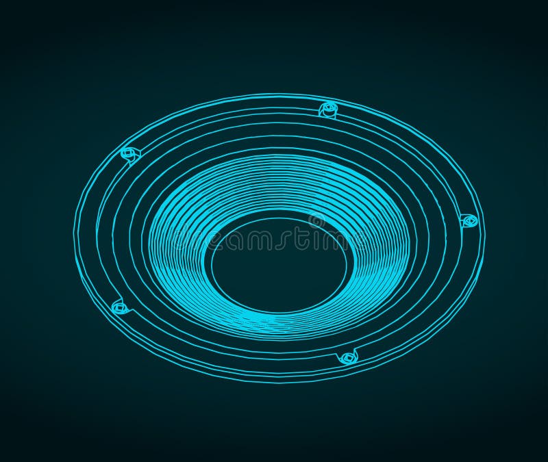 Subwoofer speaker sketch stock vector. Illustration of power - 302068163