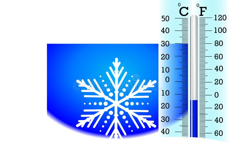 Subzero Temperature on the Thermometer Stock Vector - Illustration of ...