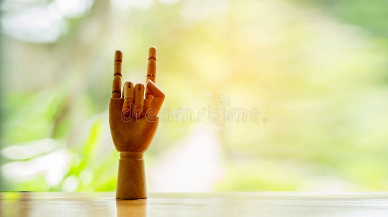 The Wooden Human Hand Made a Successful Gesture and a Fighting Spirit ...