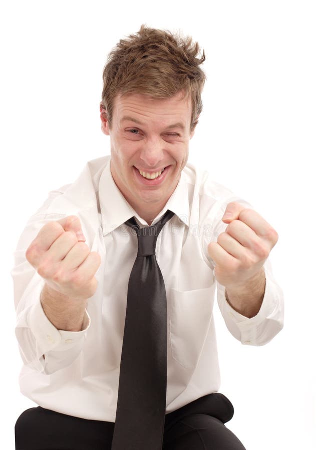 Yeah! (Success at Last!) stock image. Image of glasses - 155987