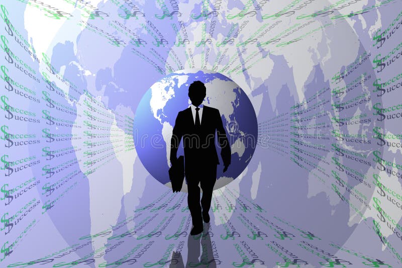 Success Abstract Background with Earth and Business Man. Stock ...