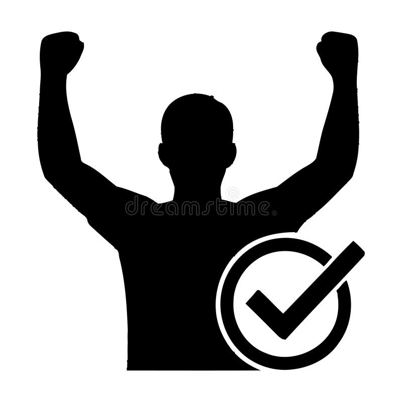 Success Achievement Winner Complete Approved Vector Icon Silhouette ...