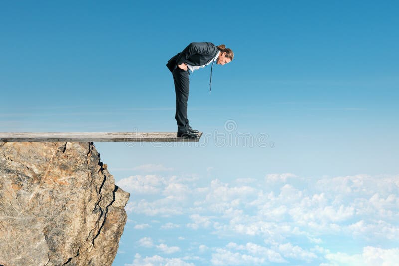 Business Person Looking Down Top Cliff Stock Photos - Free & Royalty ...