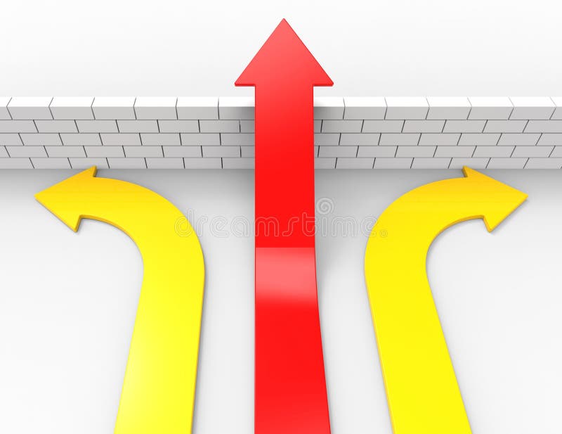 Success Arrow Represents Overcome Problems And Blocked Stock ...