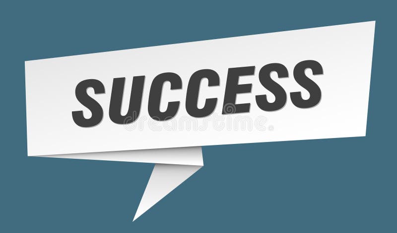 Success Banner. Success Speech Bubble, Label, Sticker, Sign Template ...