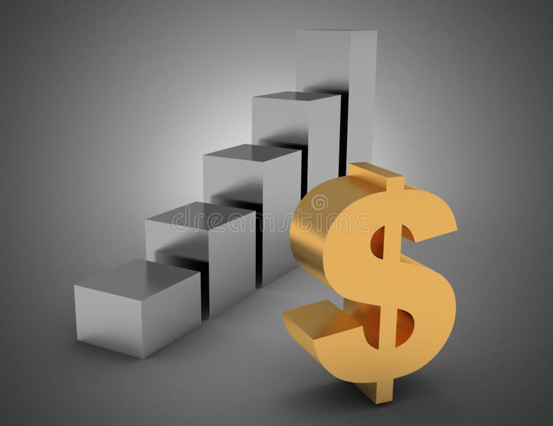 Success Bar Chart Graph. 3d Illustration Stock Illustration ...