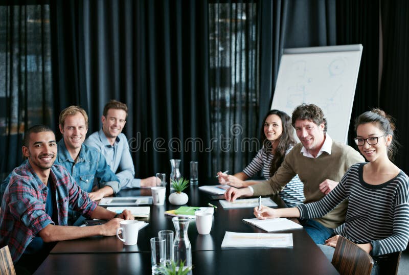 Success Begins in this Boardroom. Portrait of a Diverse Group of ...