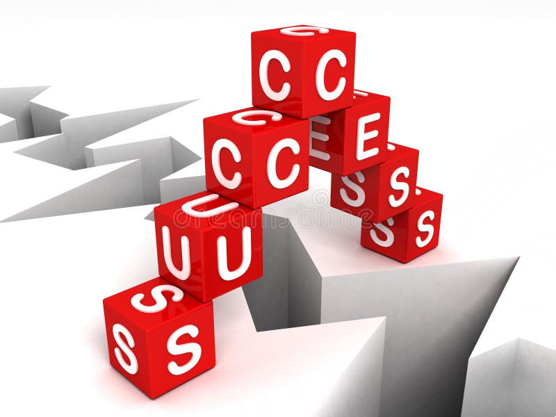 Success Blocks Over the Crack Hole Stock Illustration - Illustration of ...