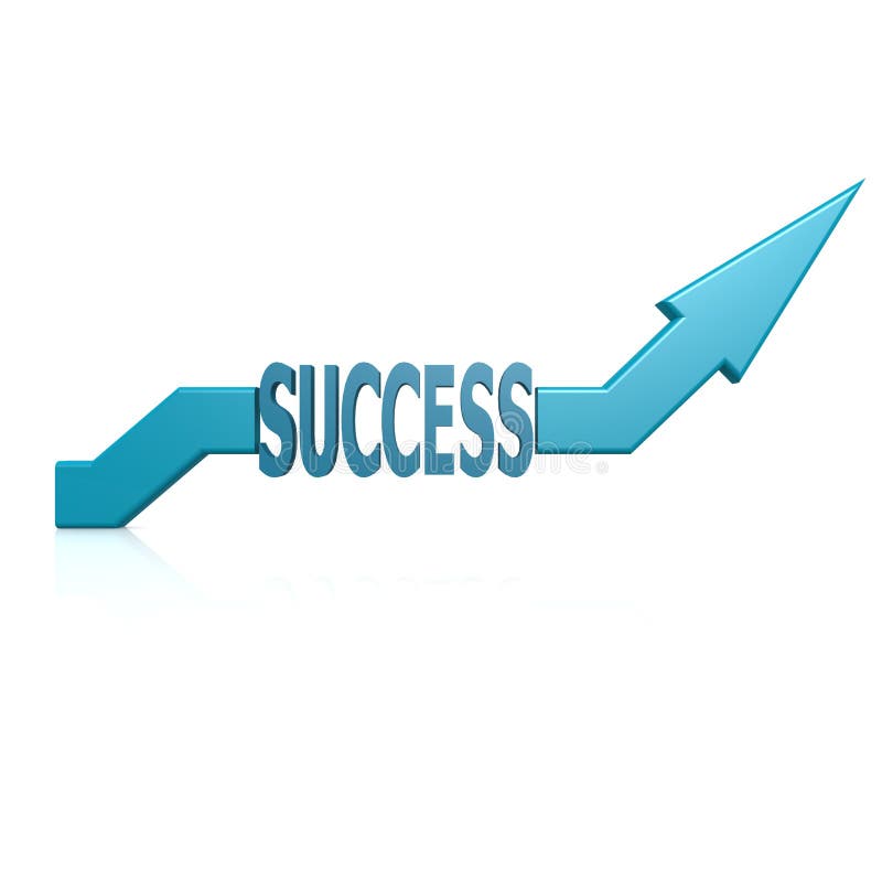 Success blue arrow stock illustration. Illustration of chart - 44878983
