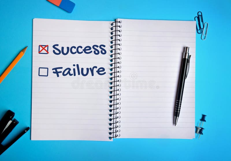 Success Box Checked on Notebook Stock Photo - Image of motivation ...
