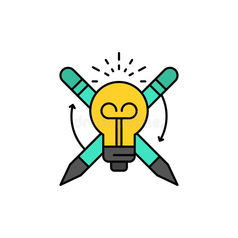 Success, Bulb, Light, Focus, Flat Color Icon. Vector Icon Banner ...